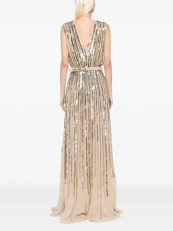 SAIID KOBEISY Sequin Long Dress - Neutrals