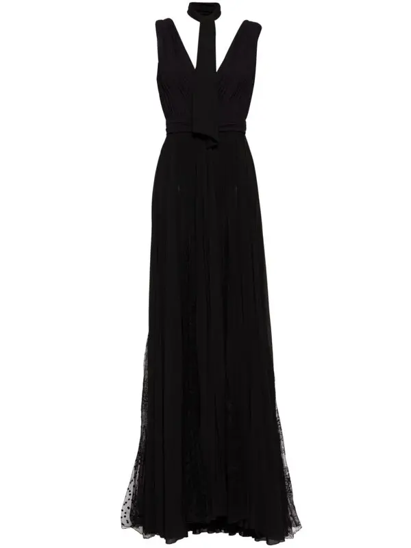 SAIID KOBEISY Pleated Lace Dress