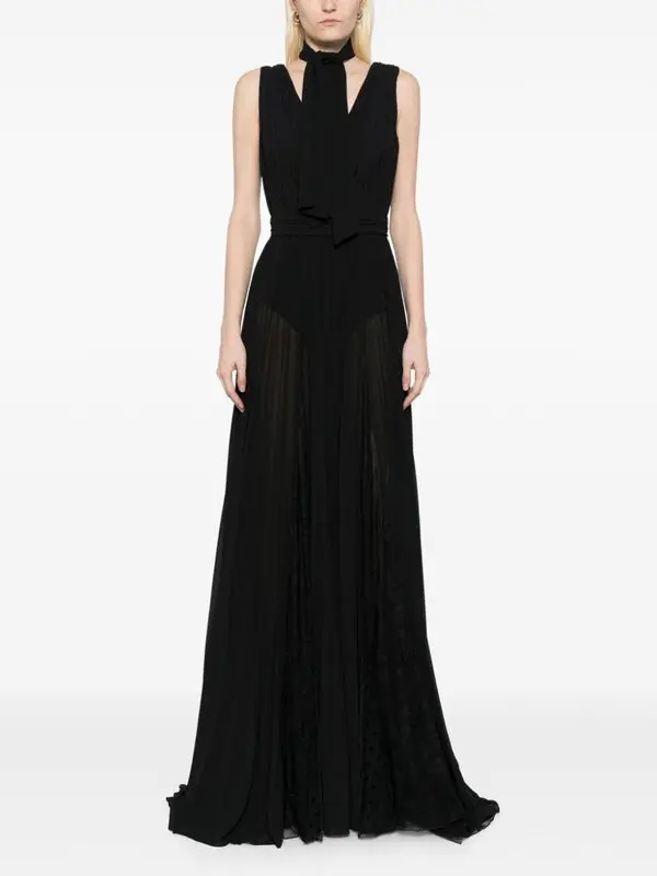 SAIID KOBEISY Pleated Lace Dress