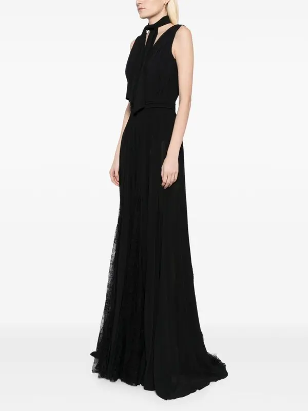 SAIID KOBEISY Pleated Lace Dress