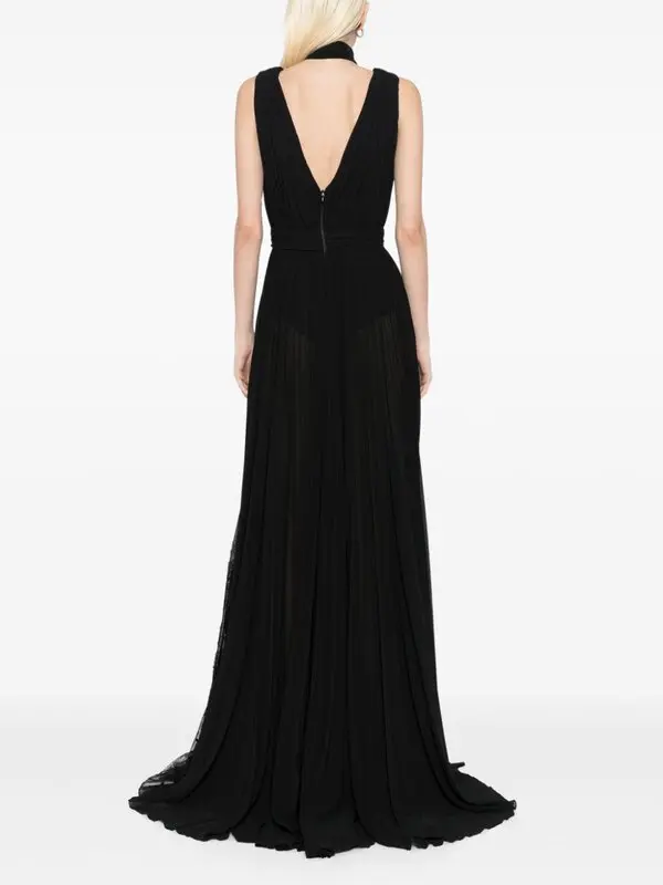 SAIID KOBEISY Pleated Lace Dress