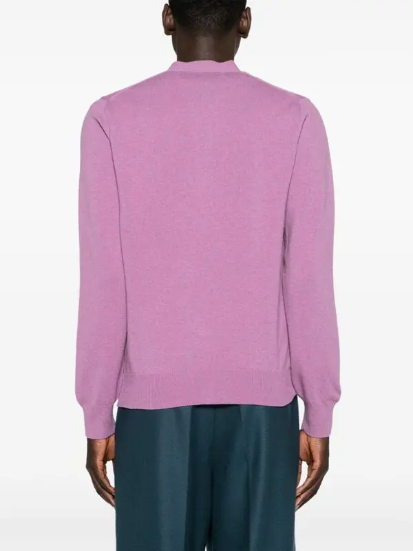Play Comme Des Garcon V-neck Wool Cardigan - Purple