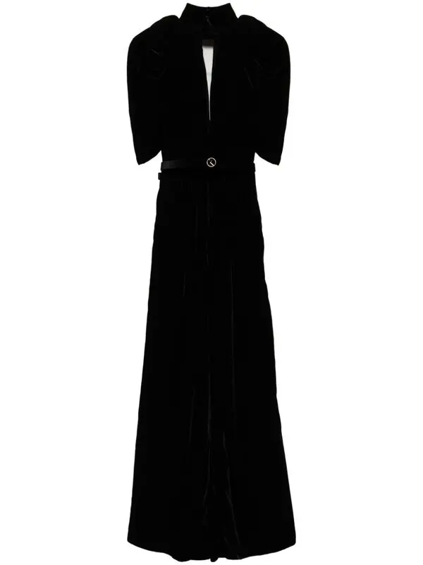 SAIID KOBEISY Velvet Jumpsuit - Black