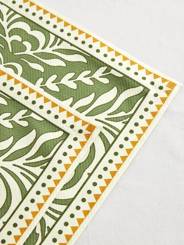 La DoubleJ Set Of Two Printed Linen Placemats