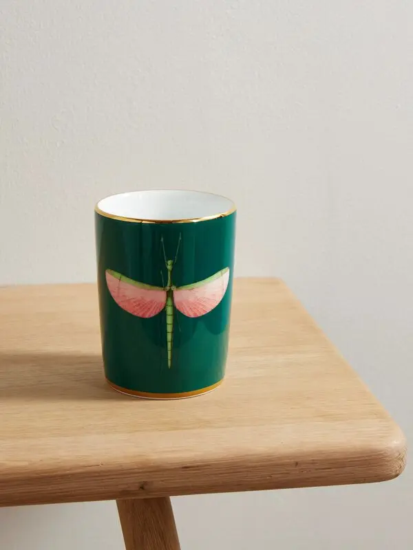 La DoubleJ Gold-plated Porcelain Cup - Green