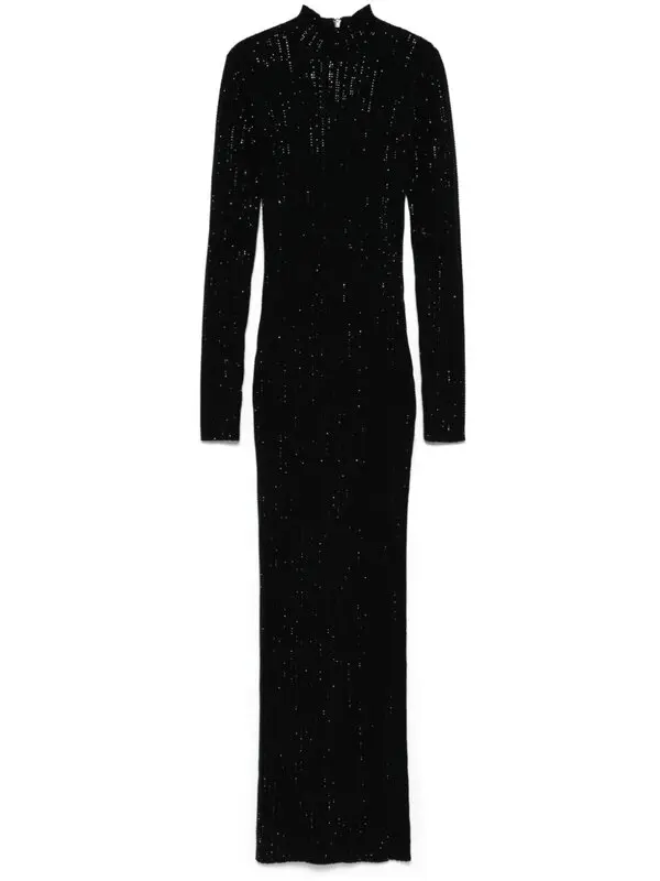David Koma Rhinestone Knitted Maxi Dress