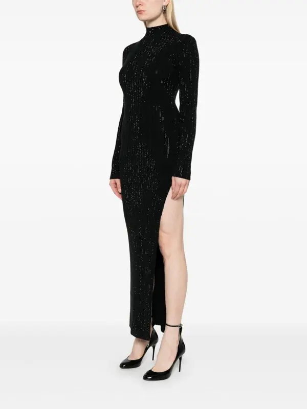David Koma Rhinestone Knitted Maxi Dress