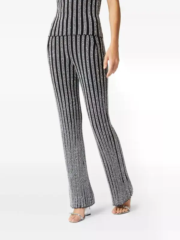 Missoni Striped Flared Trousers - Black