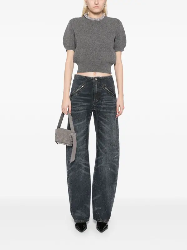 Alexander Wang Rhinestone-embellished Jeans - Blue