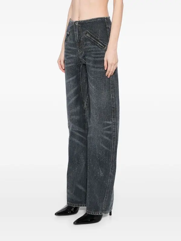 Alexander Wang Rhinestone-embellished Jeans - Blue