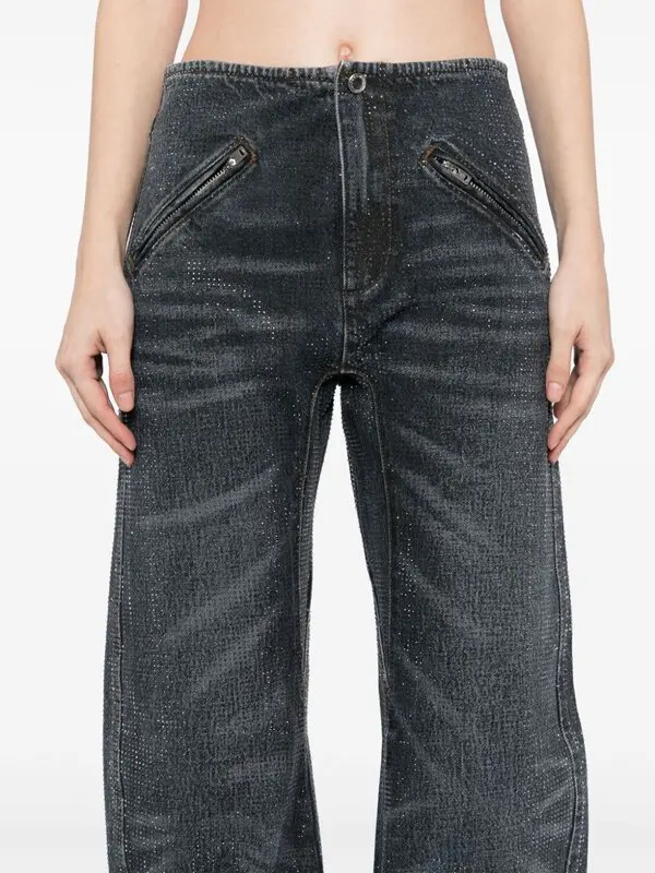 Alexander Wang Rhinestone-embellished Jeans - Blue