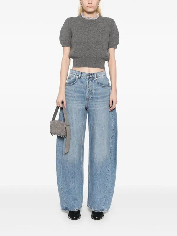 Alexander Wang Rhinestone Embellished Jeans - Blue