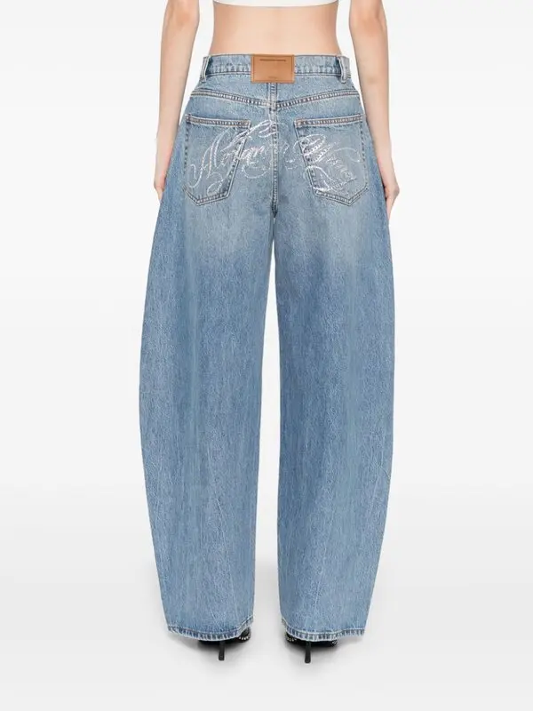 Alexander Wang Rhinestone Embellished Jeans - Blue