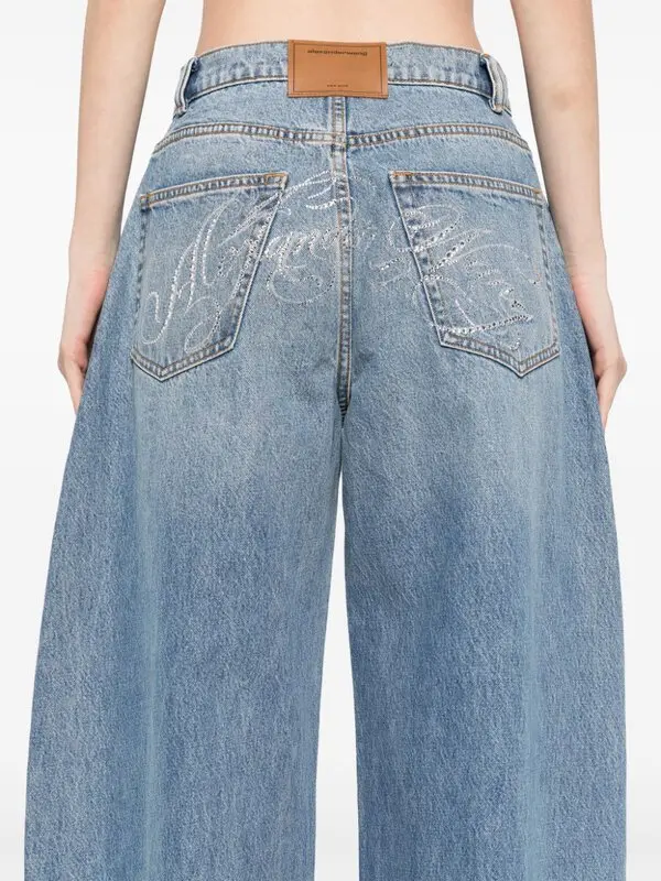 Alexander Wang Rhinestone Embellished Jeans - Blue