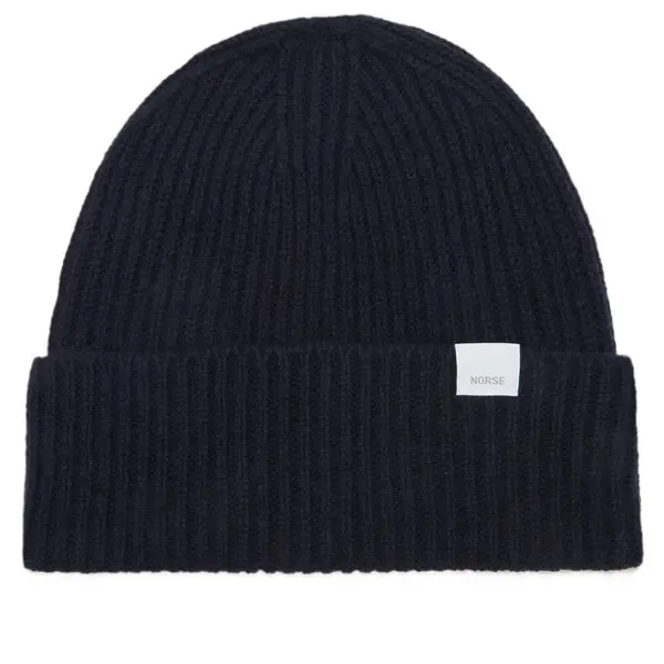 Norse Projects Standard Lambswool Beanie - Dark Navy