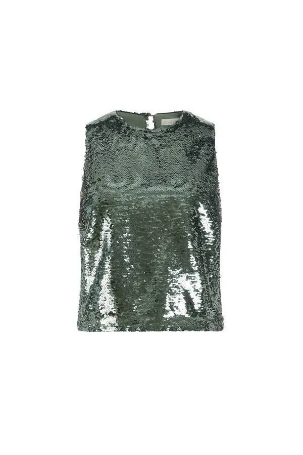 MARIE OLIVER Davis Sequin Top - Rosin