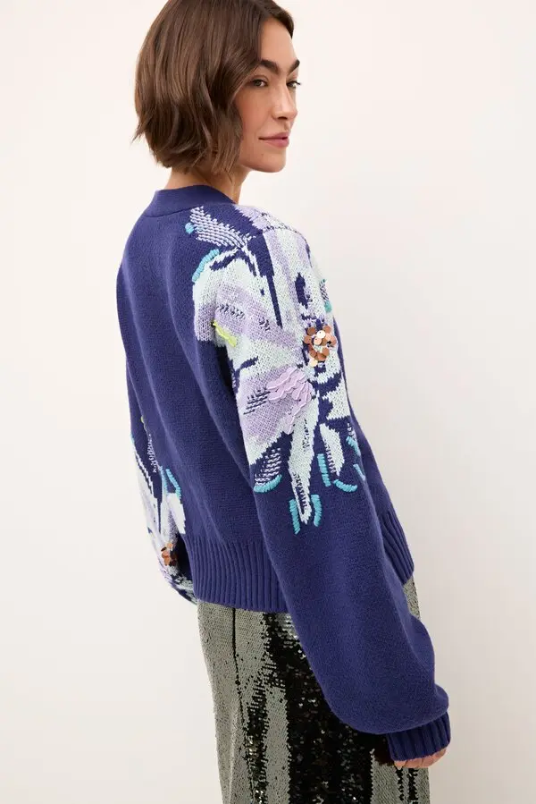 MARIE OLIVER Calister Cardigan - Heliotrope