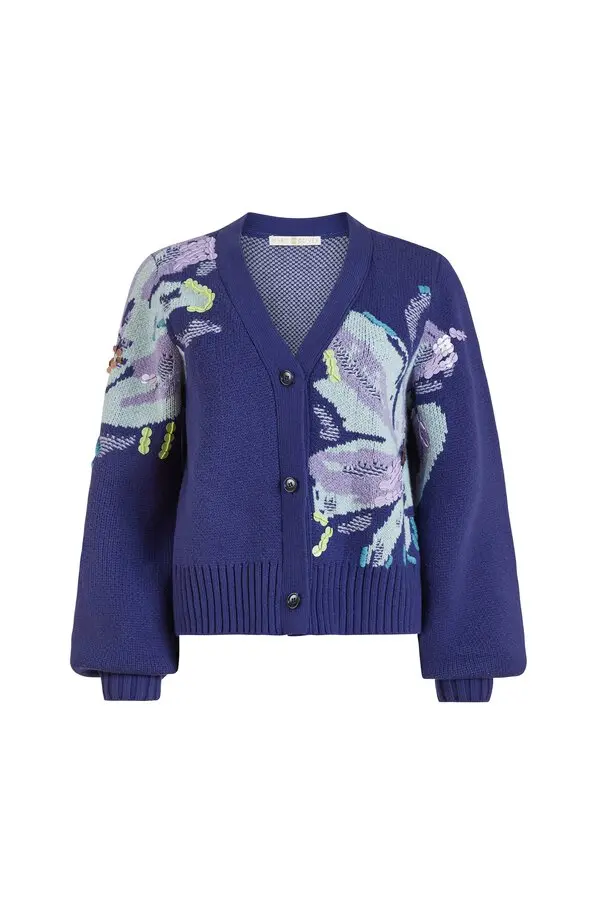 MARIE OLIVER Calister Cardigan - Heliotrope