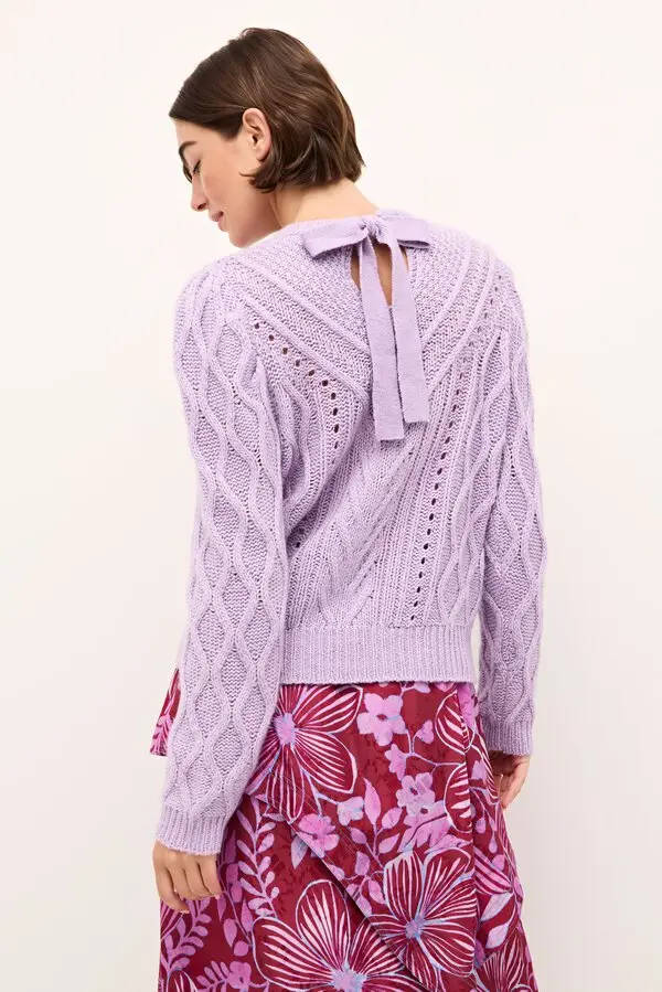 MARIE OLIVER Felicia Cable-knit Sweater - Lavender