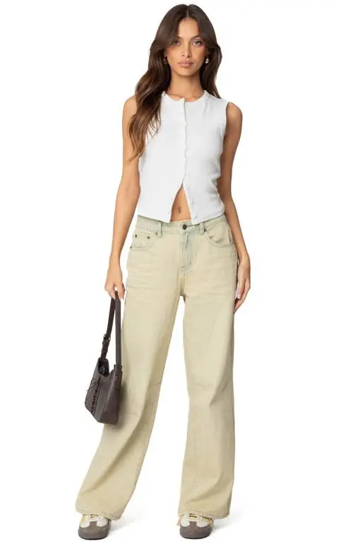 EDIKTED Washed Low Rise Boyfriend Jeans
