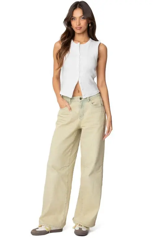 EDIKTED Washed Low Rise Boyfriend Jeans