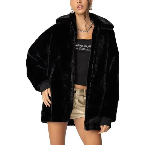 EDIKTED Taylor Oversize Faux Fur Jacket