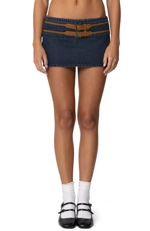 EDIKTED Skye Denim Miniskirt
