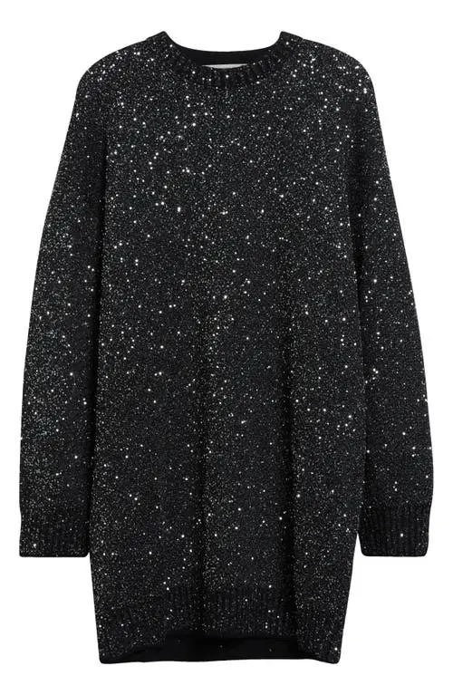 GOLDEN GOOSE Sequin Wool Blend Oversized Sweater Dress