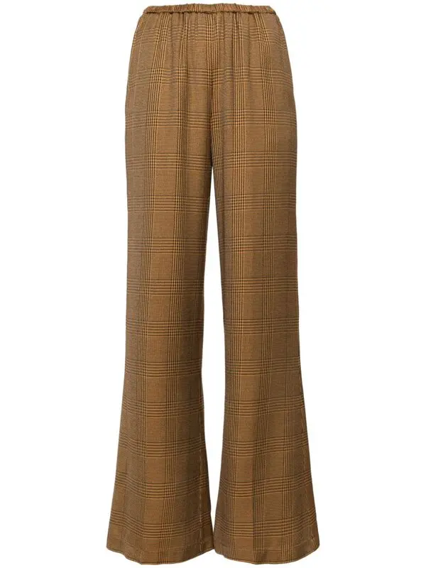 FORTE_FORTE Glen Check Flared Trousers