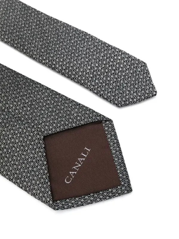 Canali Textured Neck Tie - Grey