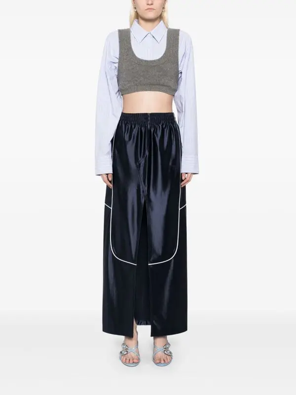 Alexander Wang Piped Logo-embroidered Skirt