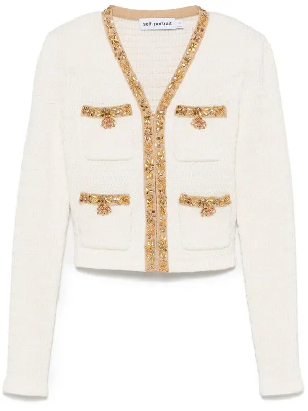SELF-PORTRAIT Embellished Jacket - Neutrals