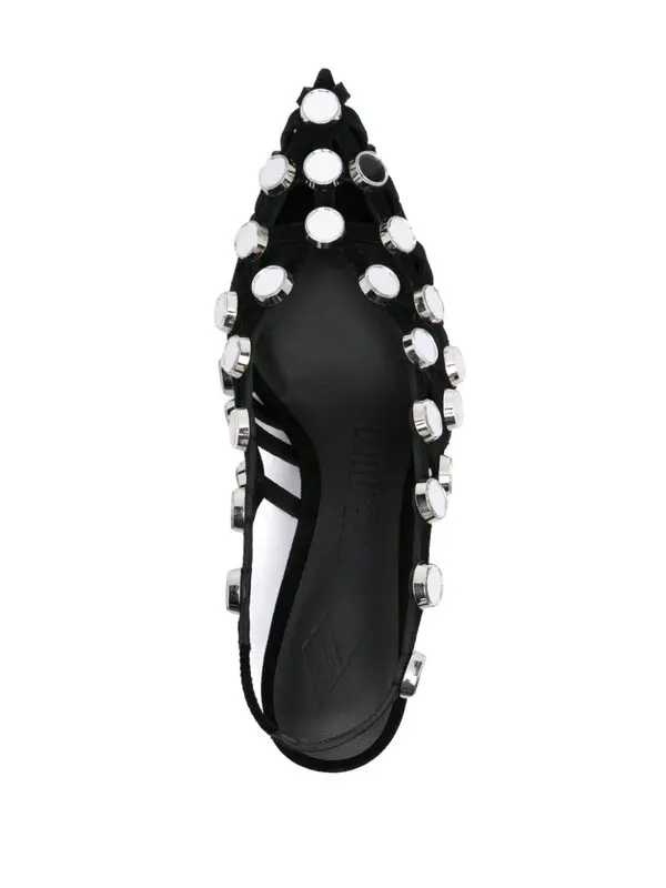 Attico 50mm Grid Slingback Pumps - Black