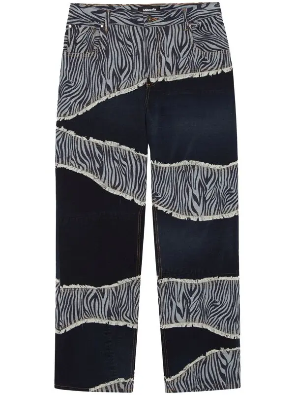 Ahluwalia Rework Low-rise Jeans - Black