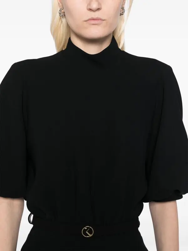 SAIID KOBEISY Crepe Short Dress - Black