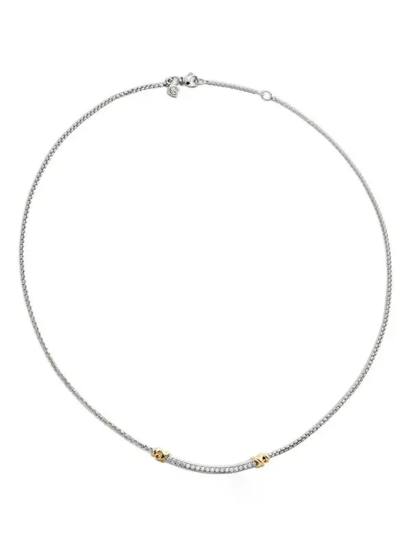David Yurman Sterling Diamond Helena Wrap Station Necklace - Silver