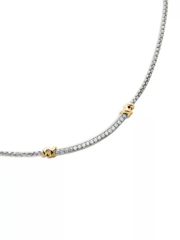 David Yurman Sterling Diamond Helena Wrap Station Necklace - Silver