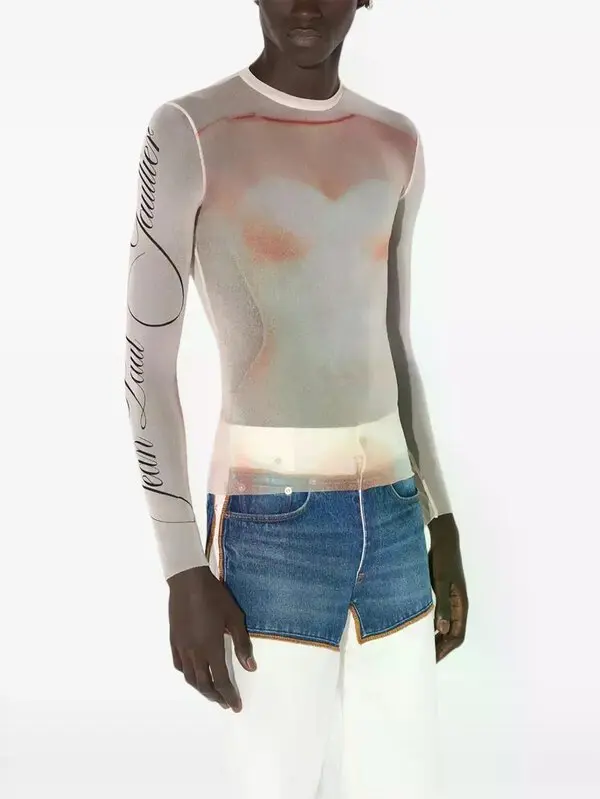 JEAN PAUL GAULTIER Silhouette-print T-shirt - Pink