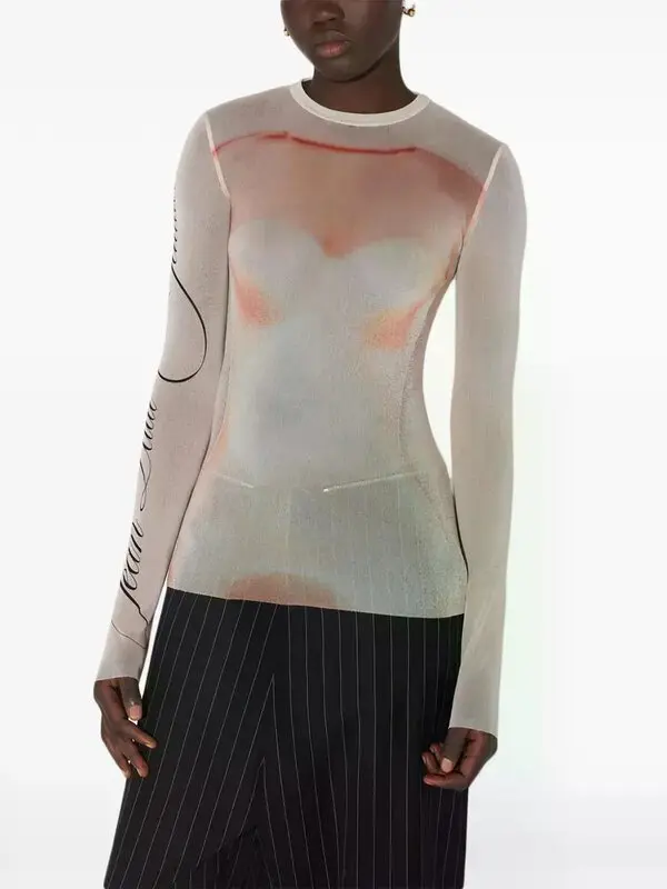 JEAN PAUL GAULTIER Silhouette-print T-shirt - Pink