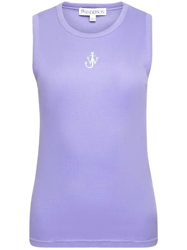 JW Anderson Logo-embroidered Top - Purple