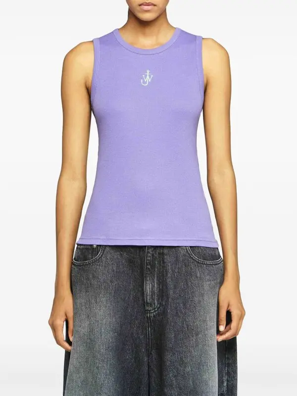JW Anderson Logo-embroidered Top - Purple