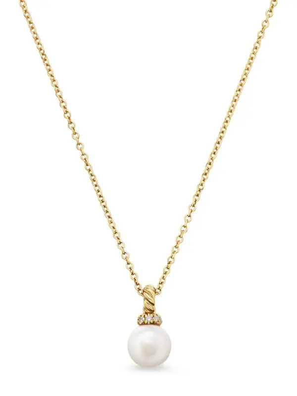 David Yurman 18k Yellow Solari Diamond And Pearl Necklace - Gold