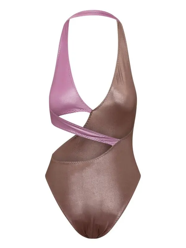 ALESSANDRO VIGILANTE Two-tone One-piece Swimsuit - Purple