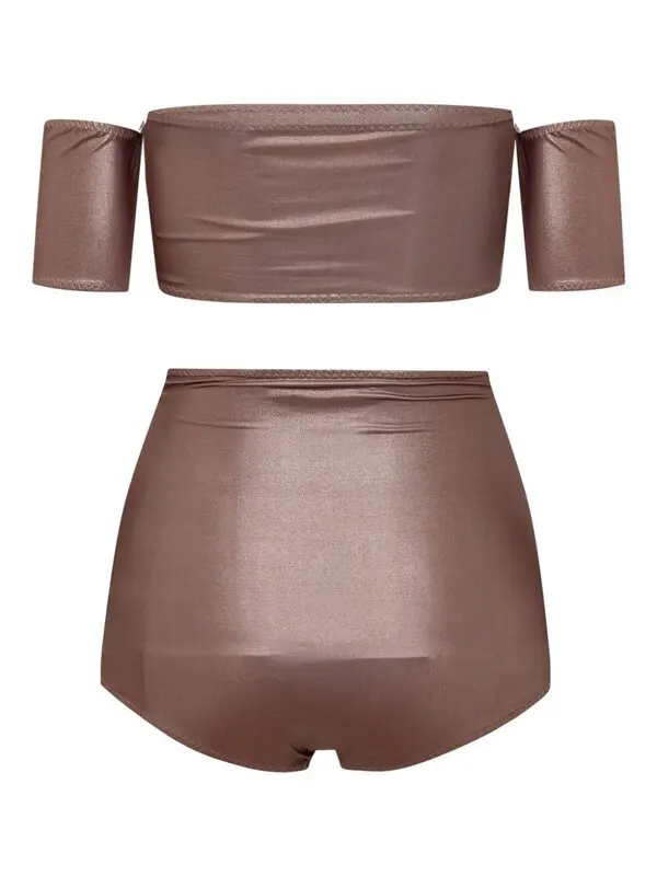 ALESSANDRO VIGILANTE Shiny Bikini Set - Brown