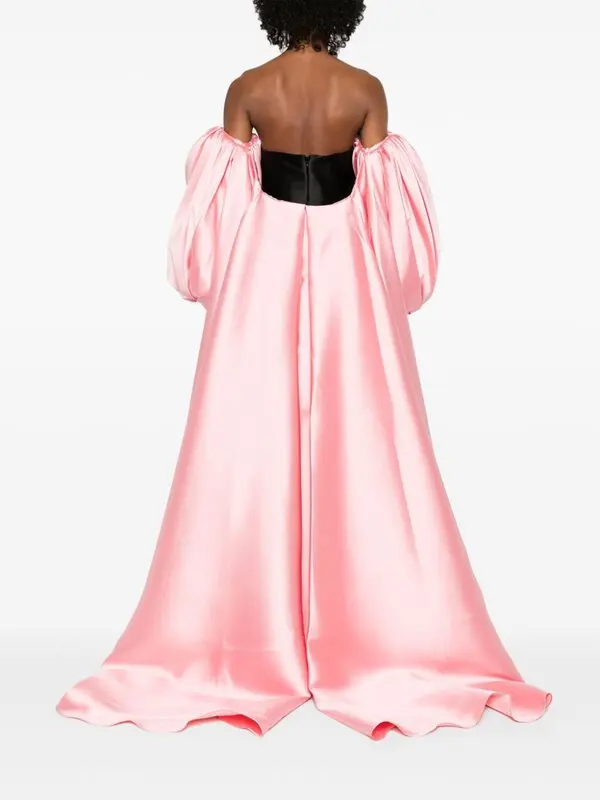 chinese dress ladies The Lea Maxi Dress in Soft Pink and Black – Solace London main image 0
