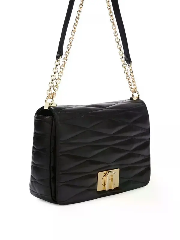 Furla 1927 Quilted Leather Crossbody Bag - Black