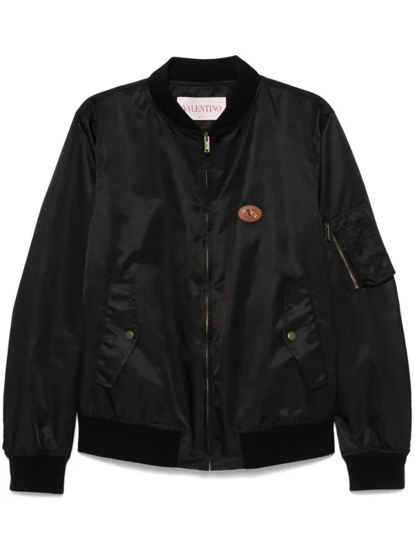 Valentino Garavani Zip-up Bomber Jacket - Black