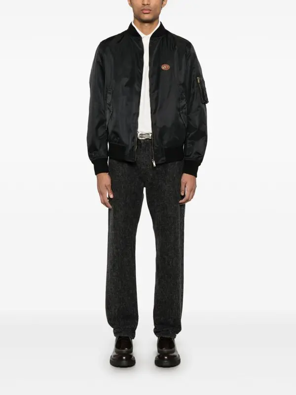 Valentino Garavani Zip-up Bomber Jacket - Black
