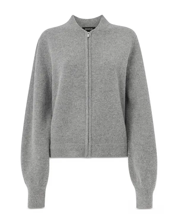 Whistles Wool Knit Bomber Jacket
