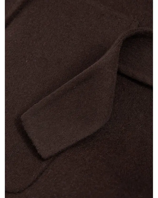 REISS Petites Lucia Long Double-breasted Coat - Chocolate